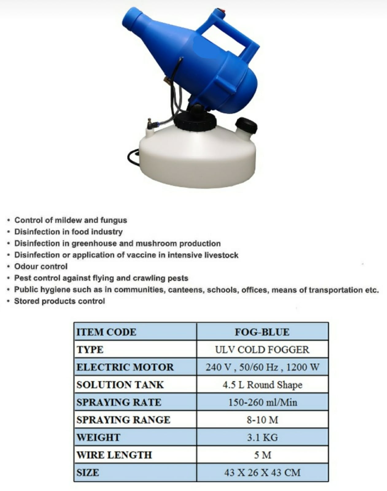 Fogging Machine – Anxin Hardware Trading Pte. Ltd.